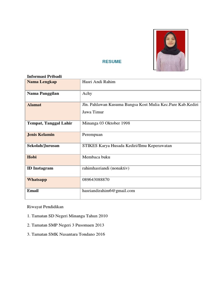 Resume Hasri | PDF