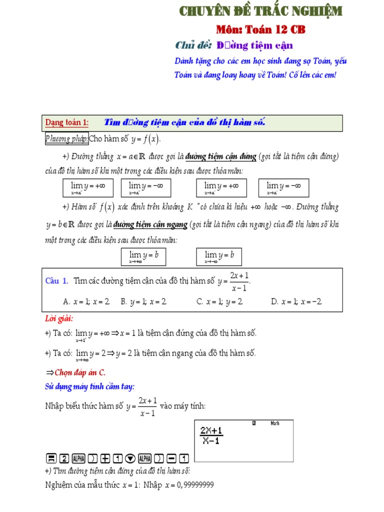 Cac Dang Toan Duong Tiem Can | PDF