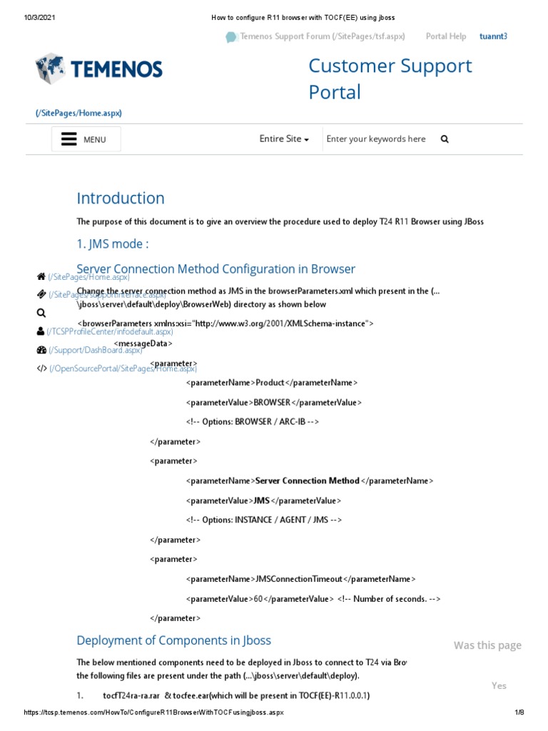 How To Configure R11 Browser With TOCF (EE) Using Jboss | PDF | Software Architecture | Software ...