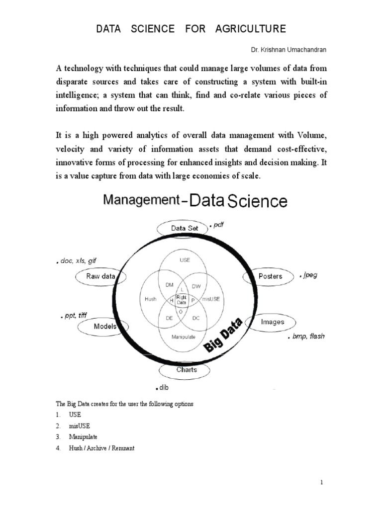 Data Science For Agriculture | PDF | Data Science | Data