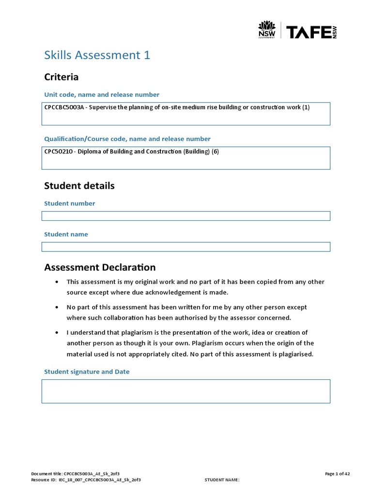 CPCCBC5003A AE SK 2of3 | PDF | Occupational Safety And Health