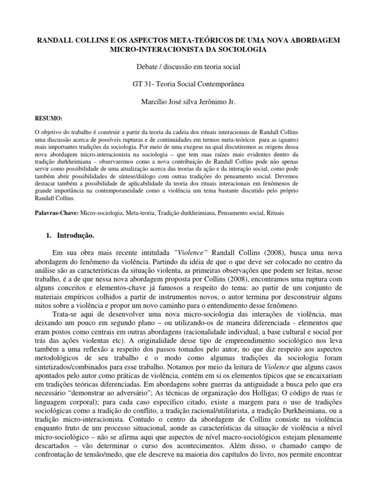 Randall Collins | PDF | Sociologia | Science