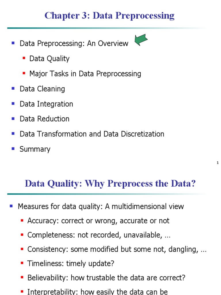 Chapter 3: Data Preprocessing | Descargar gratis PDF | Correlation And Dependence | Principal ...