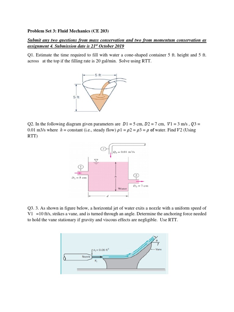 Problem Set 3 | PDF | Fluid Dynamics | Navier–Stokes Equations