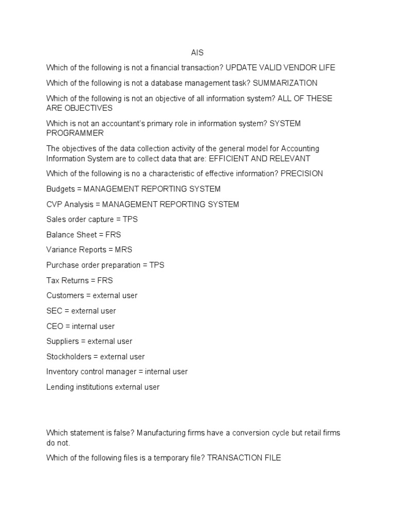 AIS Compilation | PDF | Bookkeeping | Database Index