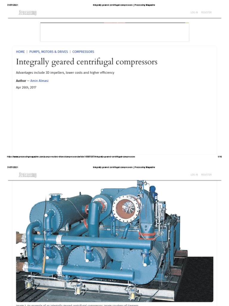 Integrally Geared Centrifugal Compressors - Processing Magazine | PDF ...