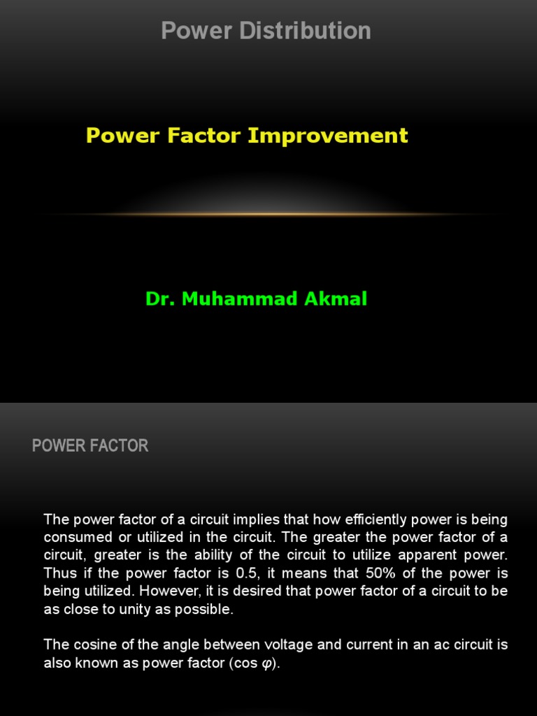 Lecture 5 Power Factor Improvement | PDF | Capacitor | Ac Power