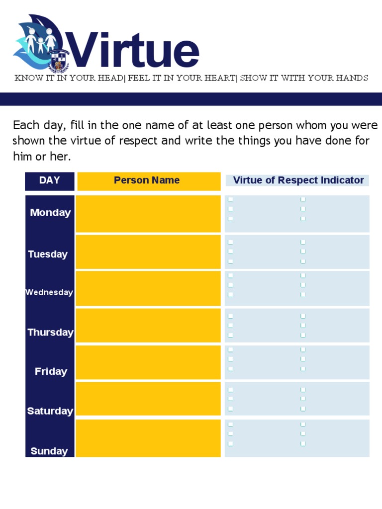 01 RESPECT Virtue Activity | PDF