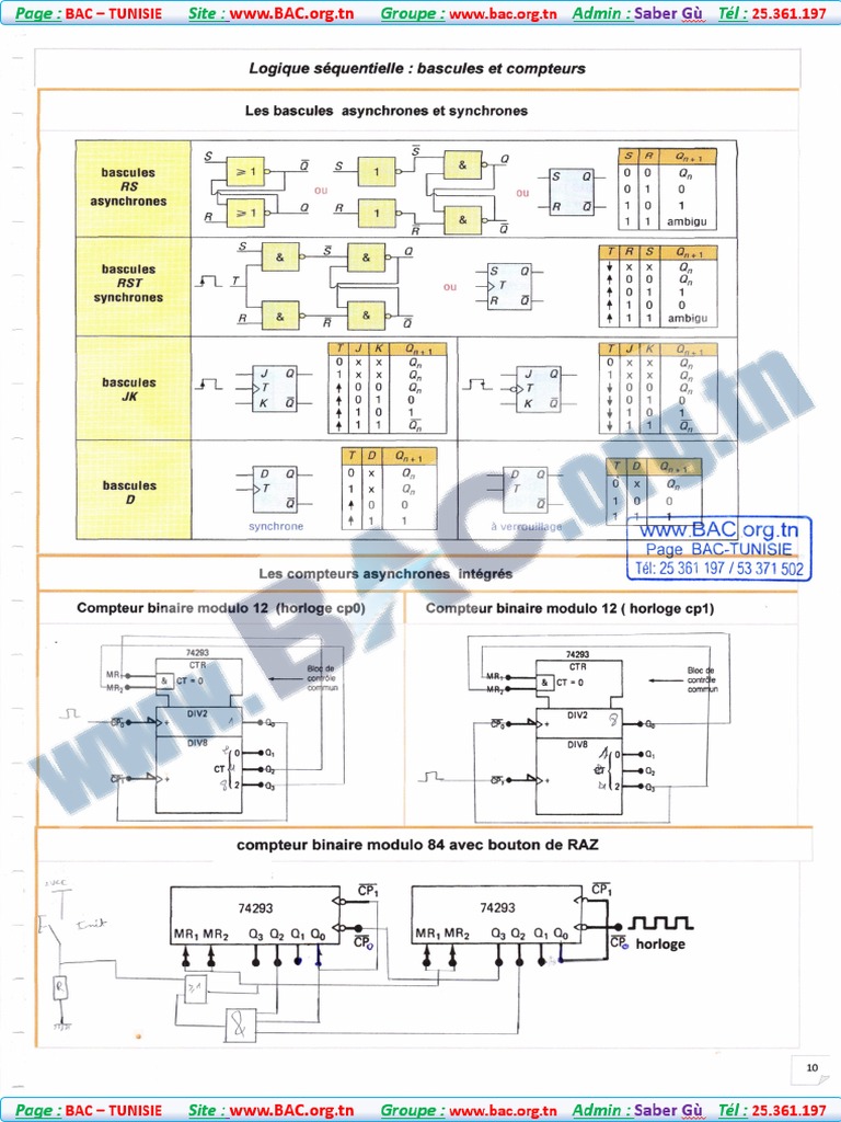 Série Electrique N°2 - Bascules Et Compteurs - Ms Jabbalah - Sfax | Download Free PDF | Données ...