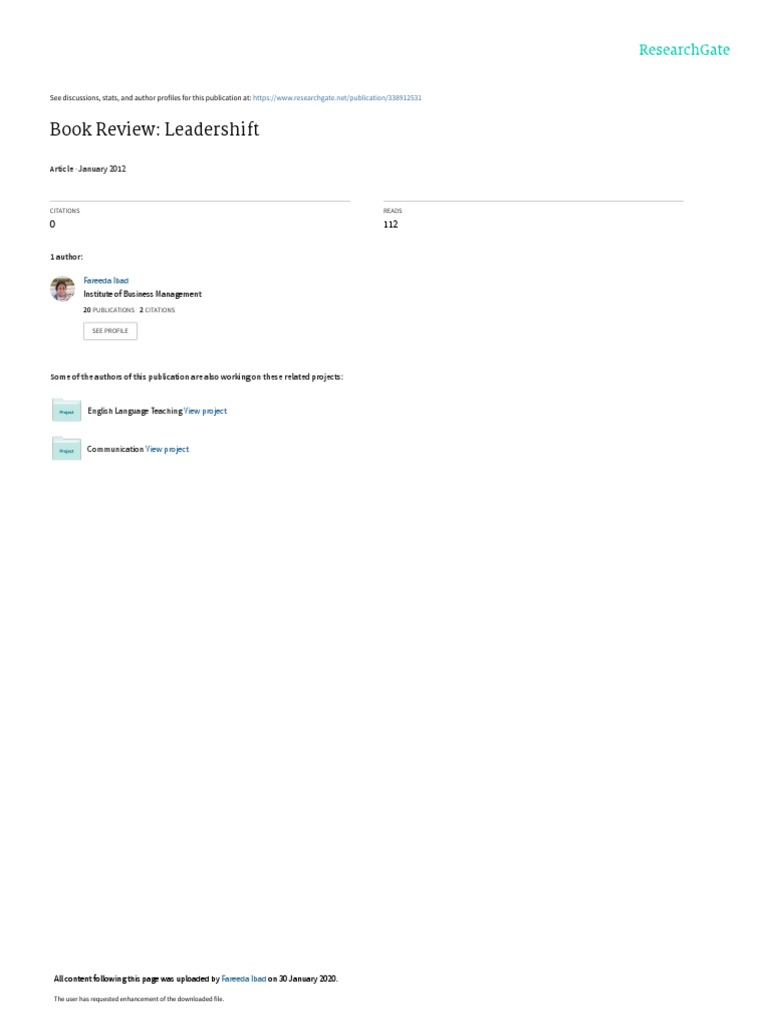 Book Review Leadershift | PDF