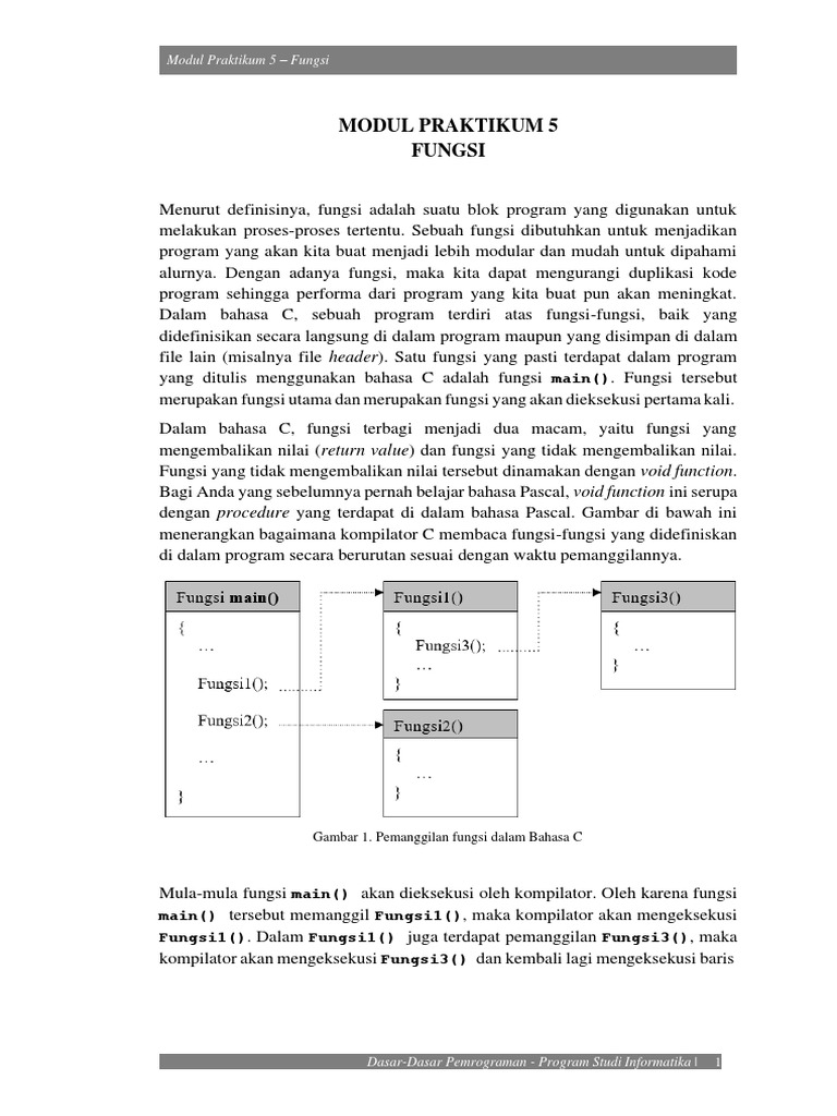 Modul Praktikum 5 Fungsi | PDF | Komputer