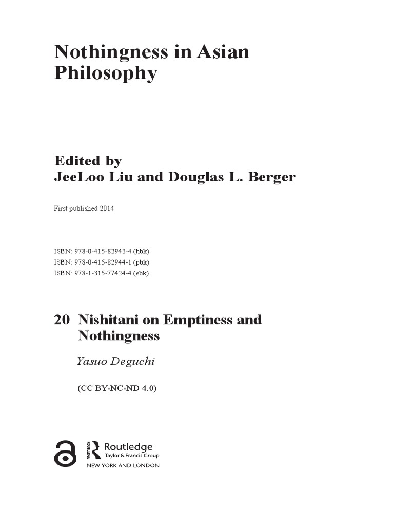 Nothingness in Asian Philosophy | PDF | Existentialism | Śūnyatā
