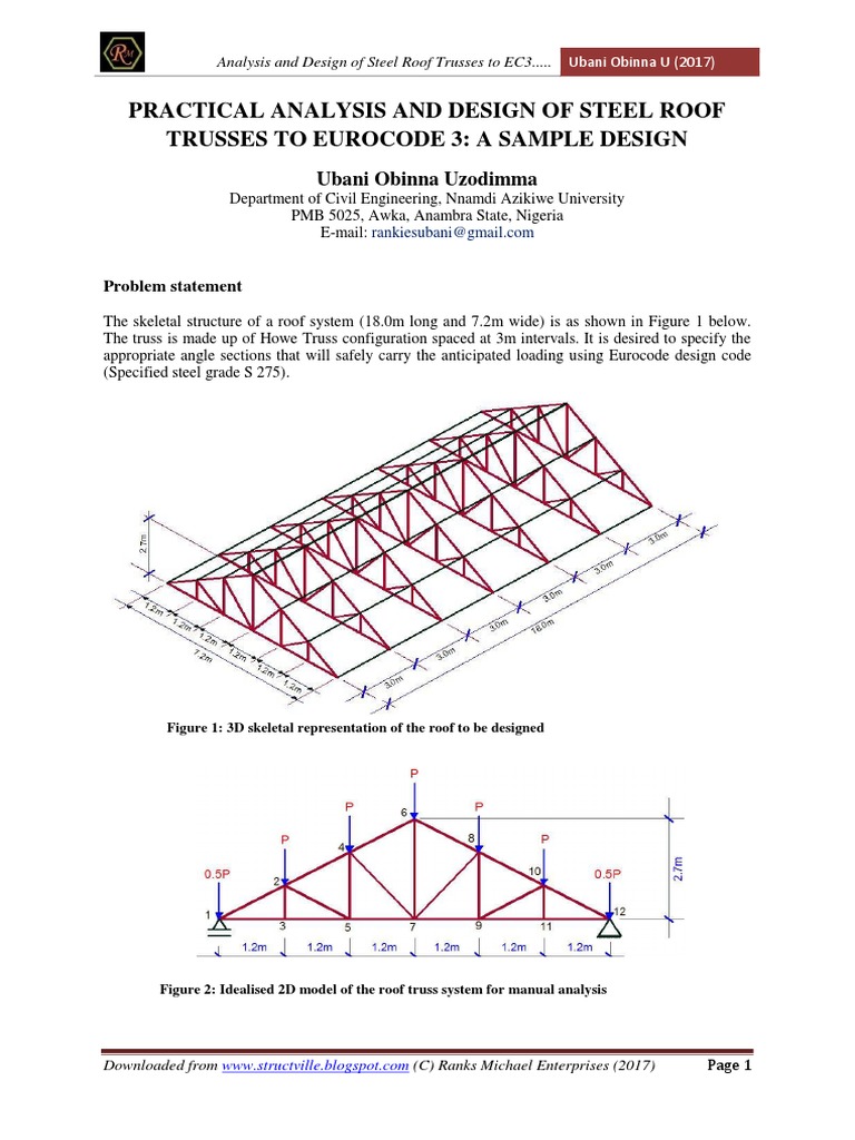 Practical Analysis and Design of Steel Roof Trusses To Eurocode 3 | PDF ...
