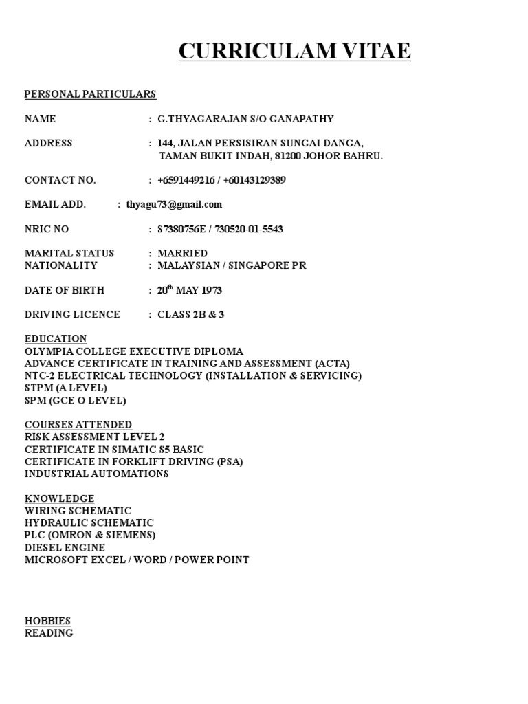 My Resume | PDF | Forklift | Programmable Logic Controller