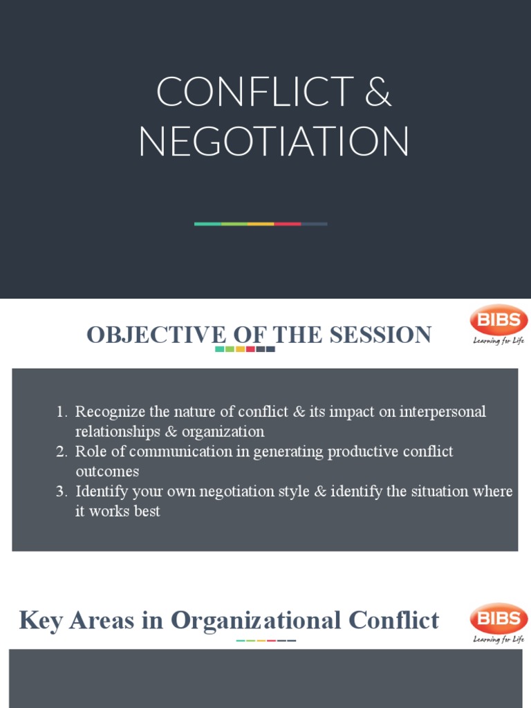 Conflict & Negotiation | Download Free PDF | Negotiation | Applied Psychology