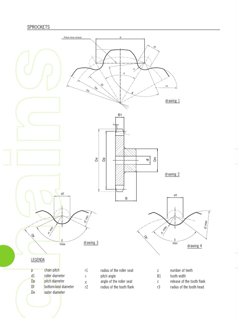 Chain Sprocket Cad Drawings