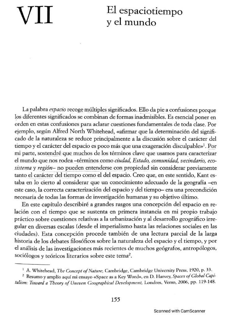 VII - El Espaciotiempo y El Mundo. David Harvey | PDF