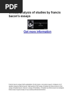 Of Studies: By: Francis Bacon | PDF | Francis Bacon | Science