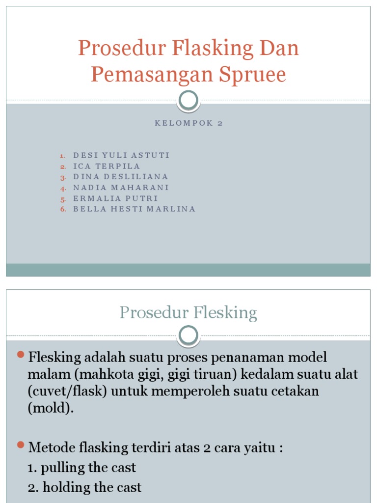 Prosedur Flasking Dan Pemasangan Spruee | PDF