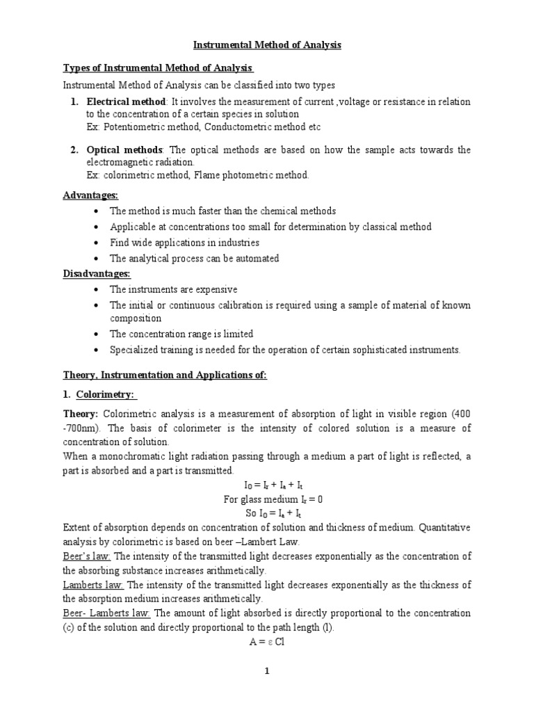 Instrumental Methods of Analysis | PDF | Absorption Spectroscopy ...
