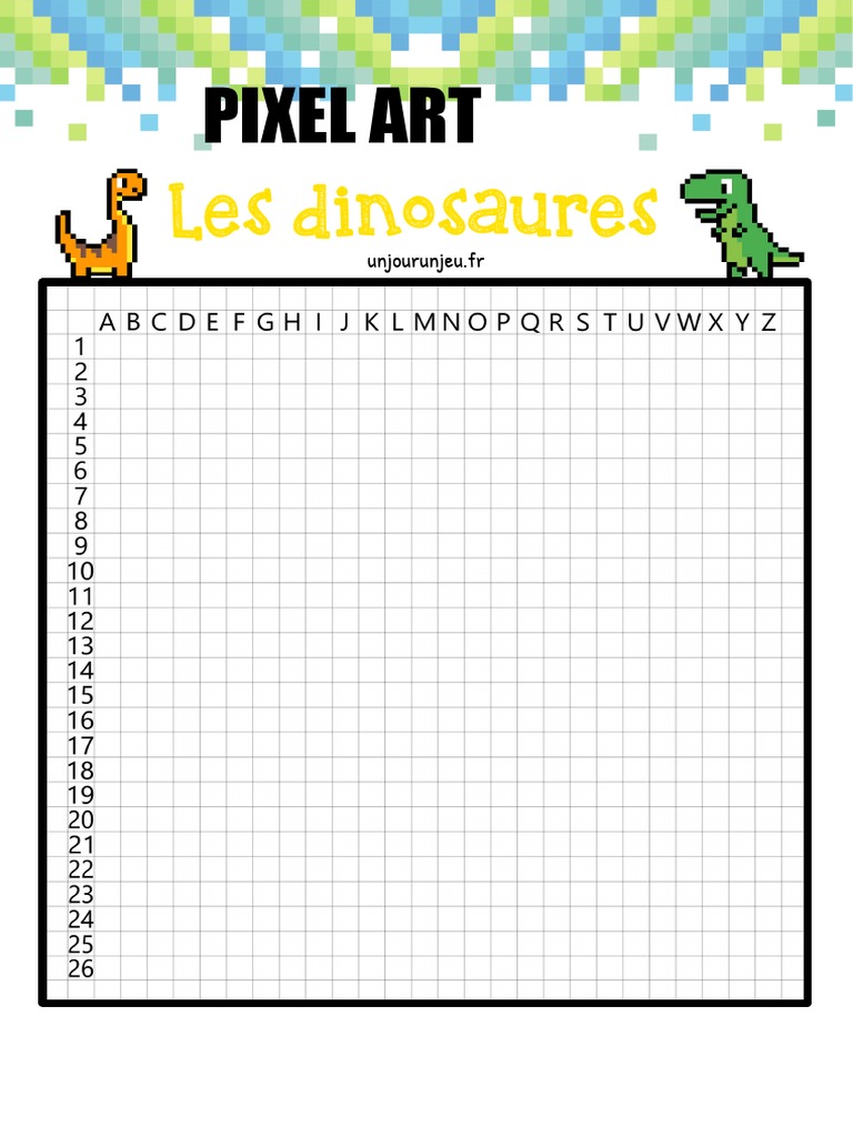 Pixel Art Dinosaure Grille | PDF | Jeunes adultes