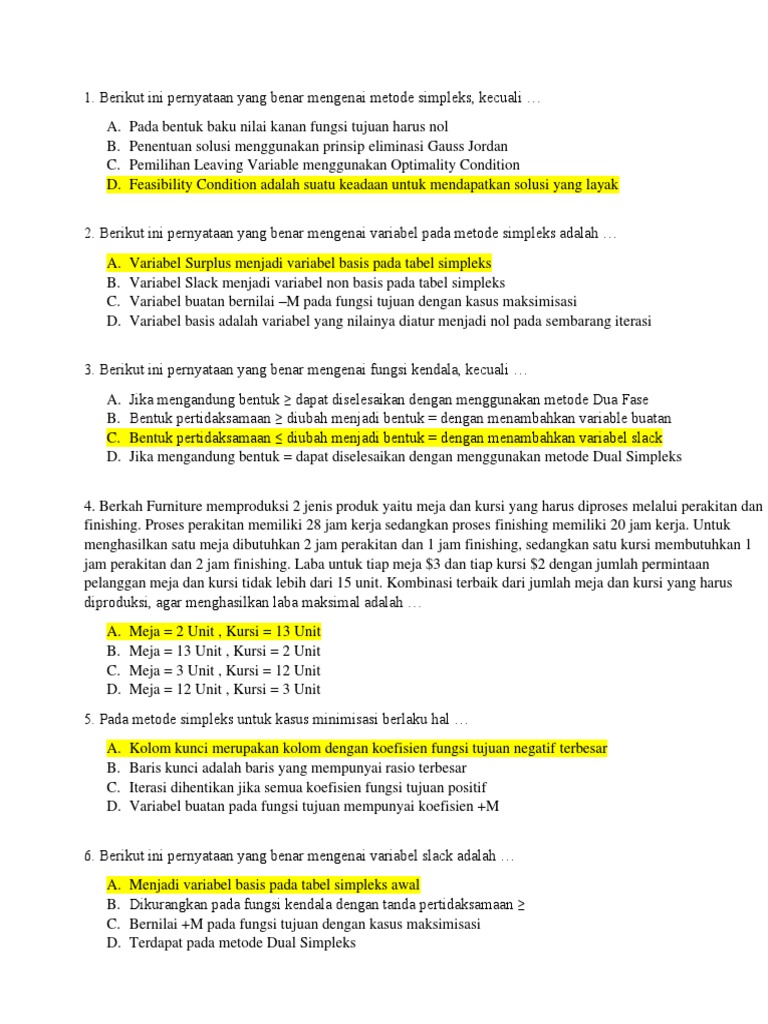 Latihan UAS Matsi UNIV GUNADARMA | PDF