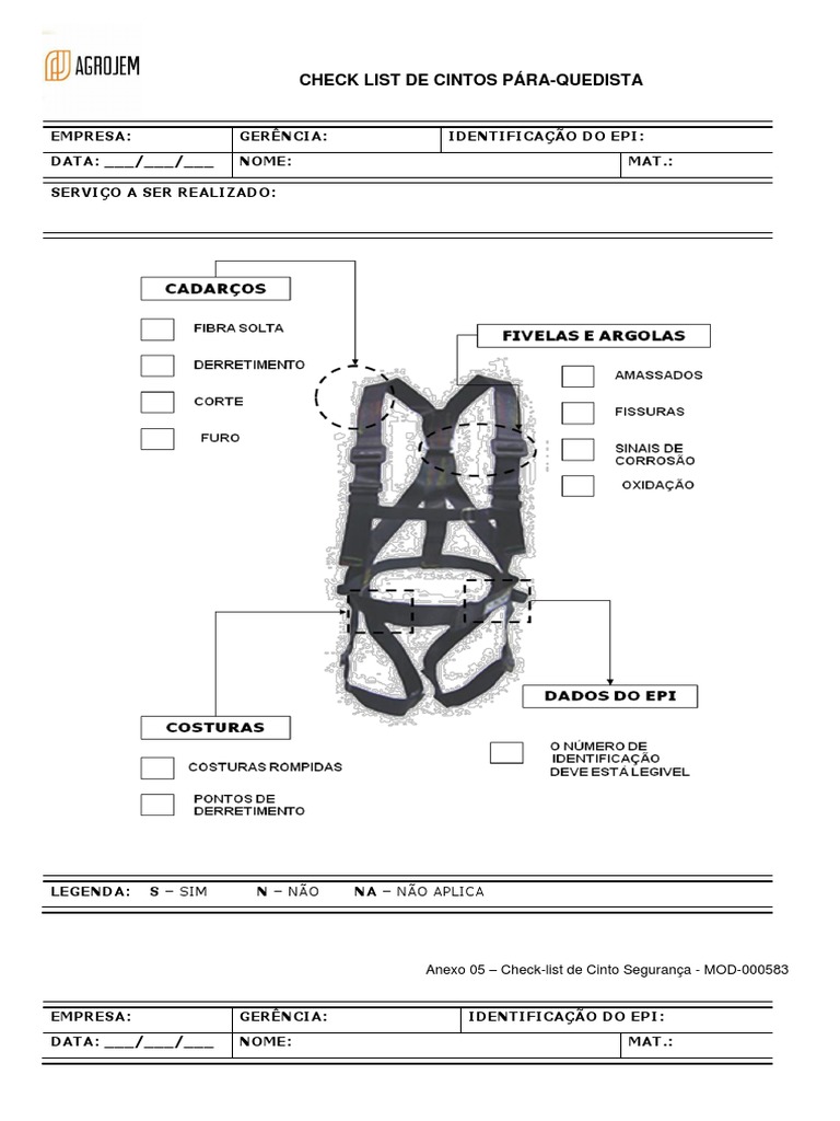 Check List Cinto de Segurança Virtual2021 | PDF
