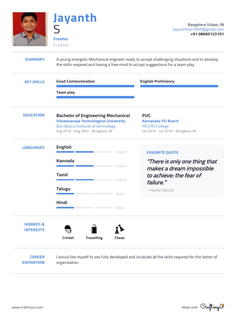 Entry-Level Mechanical Engineer Profile | PDF