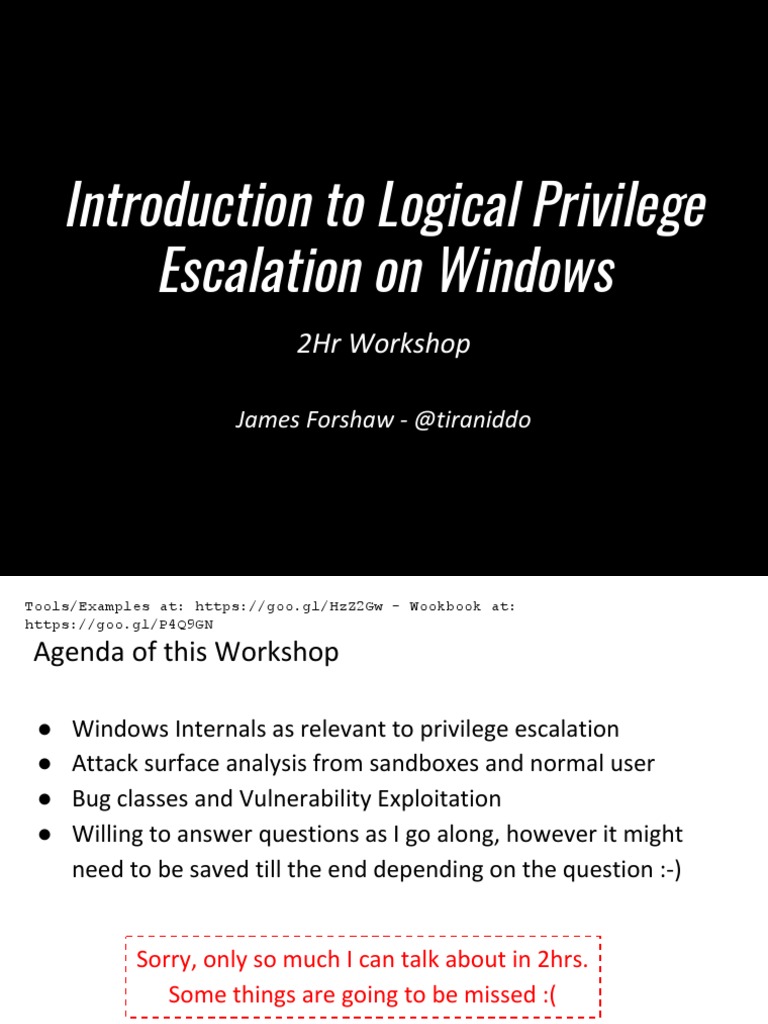 D2T3 - James Forshaw - Introduction To Logical Privilege Escalation On ...