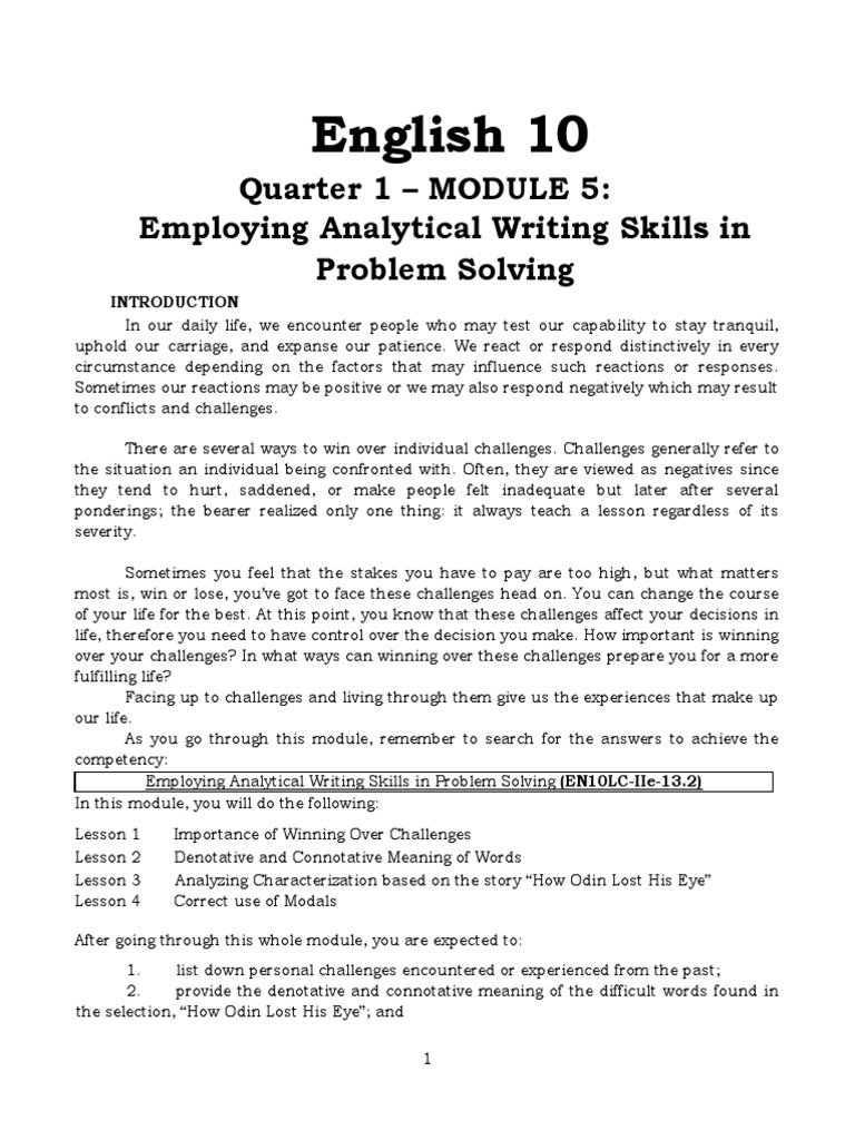 English 10 Quarter 1 Module 5 | PDF
