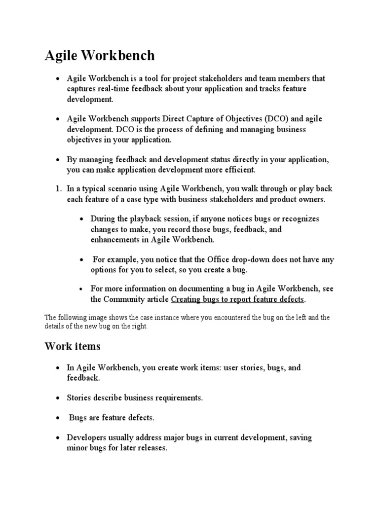 Agile Workbench: Work Items | PDF | Agile Software Development ...