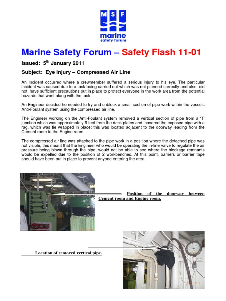 Eye Injury - Compressed Air Line | PDF | Pipe (Fluid Conveyance) | Safety