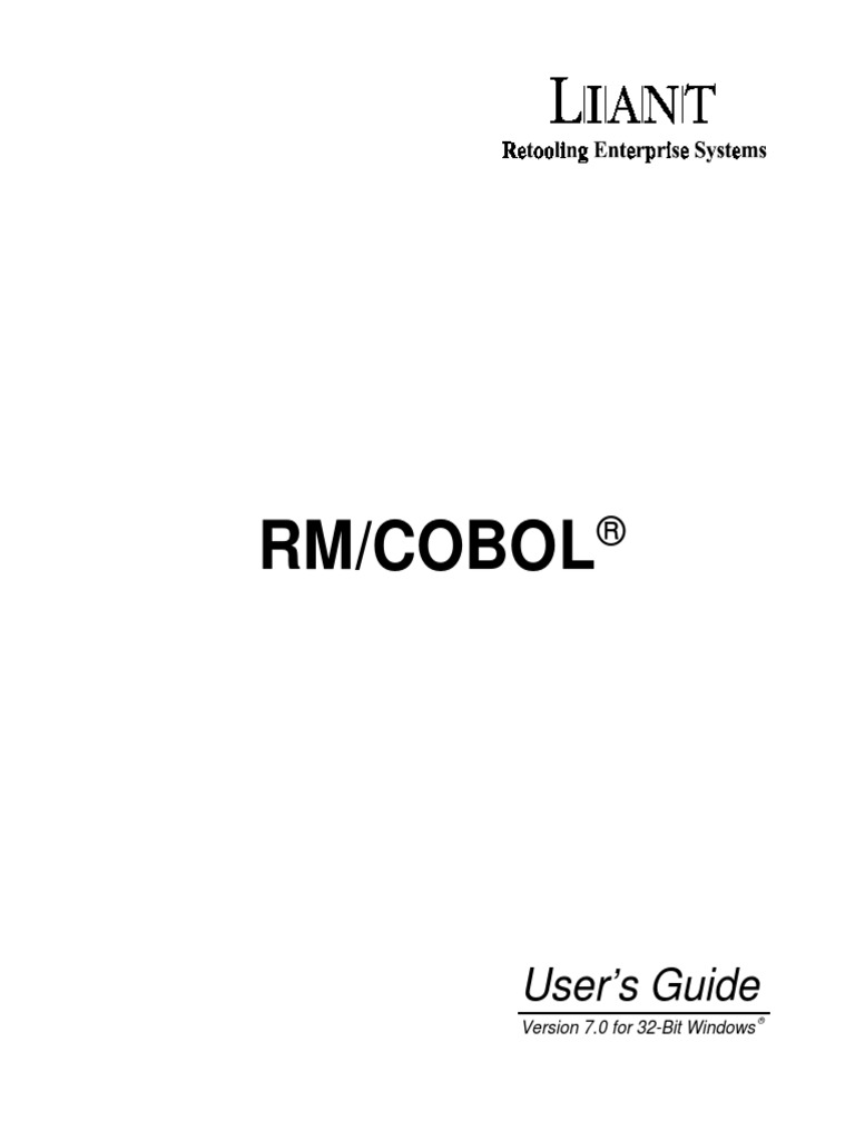 RM COBOL Win 70 Manual | PDF | Pointer (Computer Programming) | Command Line Interface