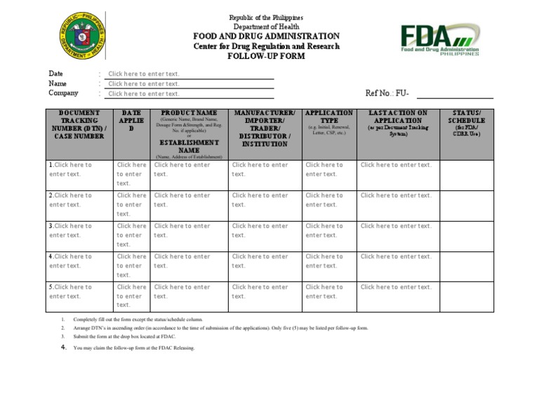 CDRR Follow Up Form 3.0 | PDF | Food And Drug Administration | Pharmacology