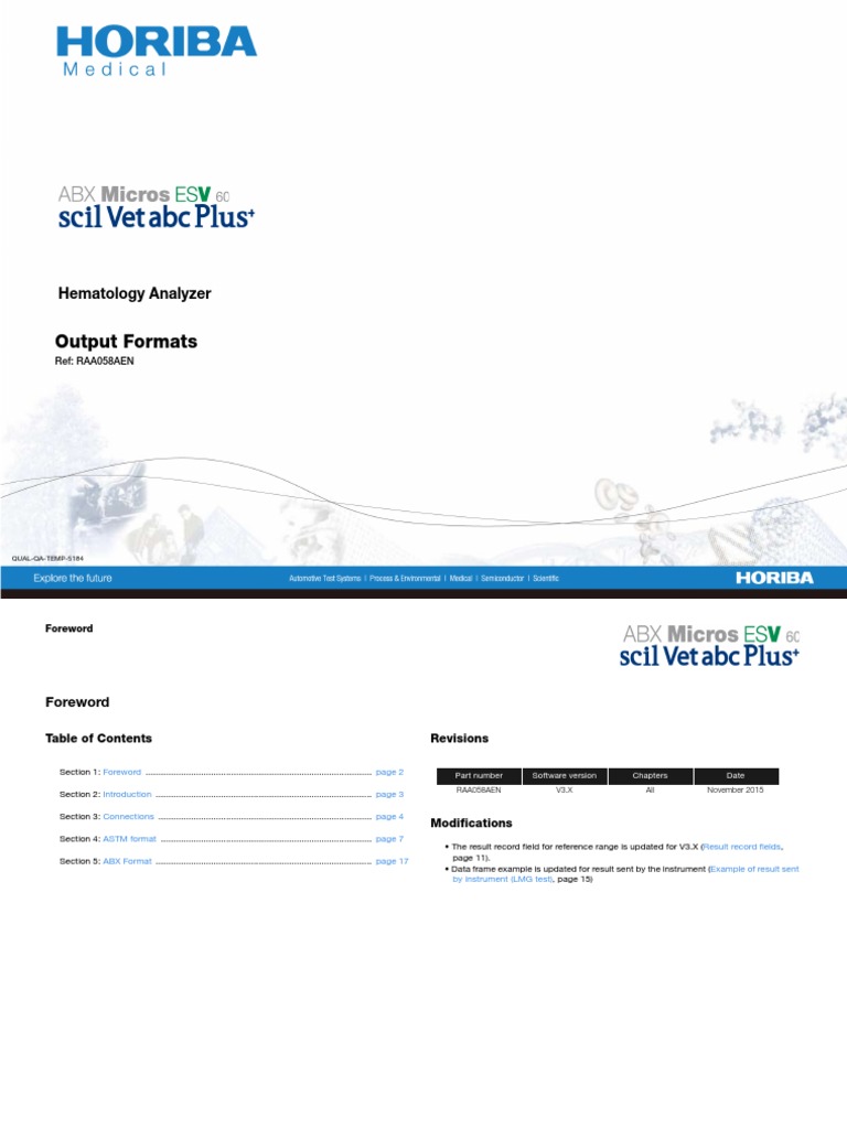 ABX Micros ESV 60 - OUTPUT FORMATS Raa058aen | PDF | Port (Computer ...