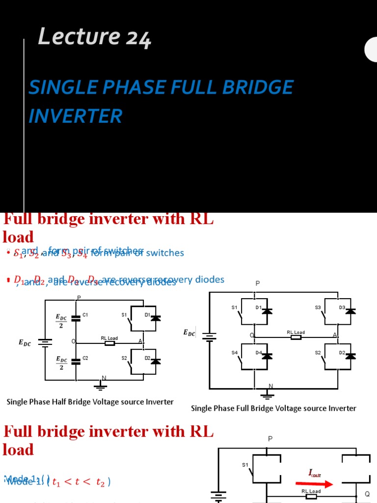 Lecture No. 24 Full Bridge VSI | PDF | Power Inverter | Power (Physics)