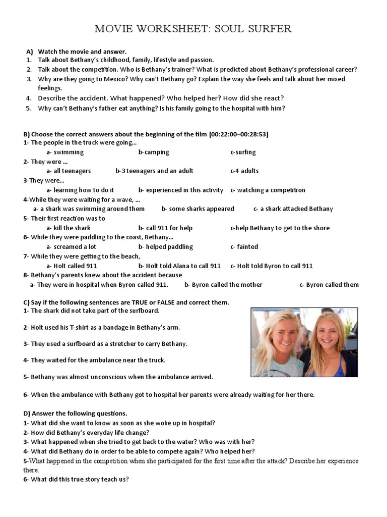 Soul Surfer Movie Worksheet | PDF | Wellness