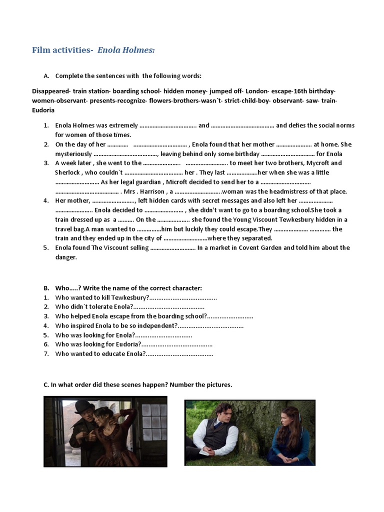 Film Activities - Task 3 | PDF