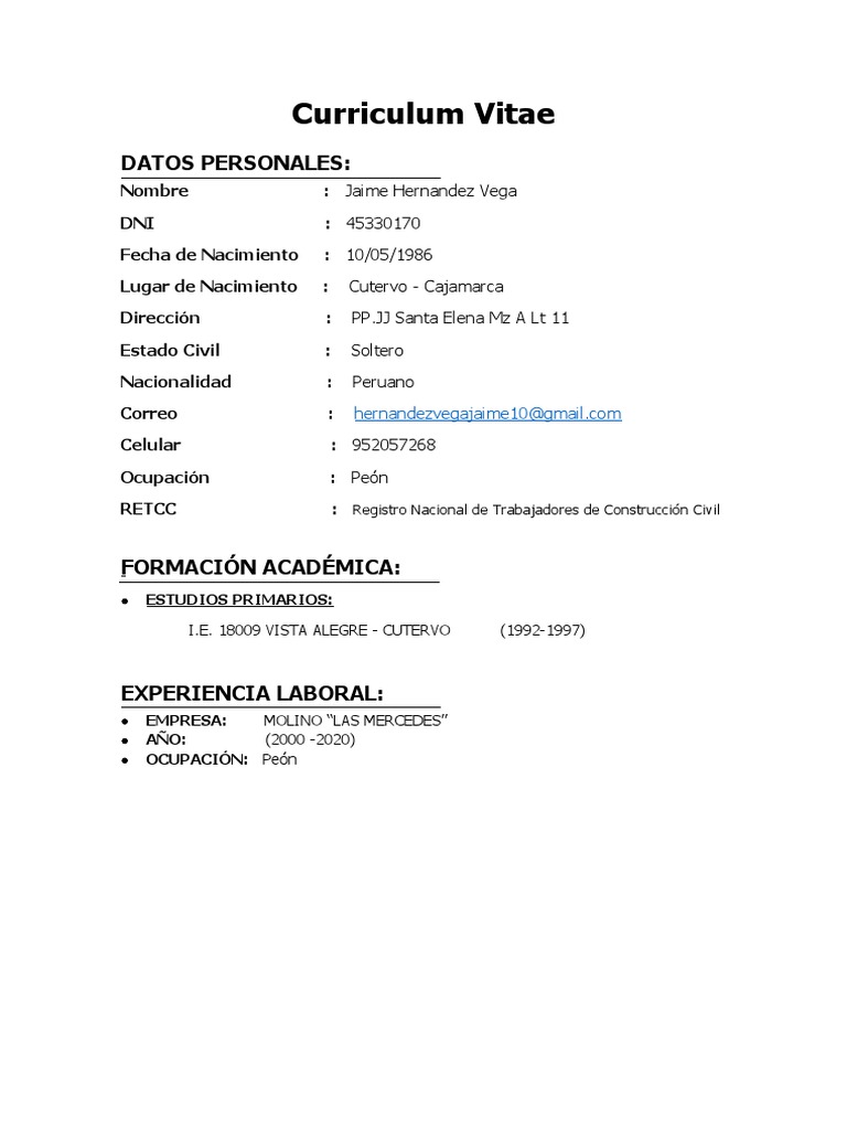 Curriculum Jaime | PDF