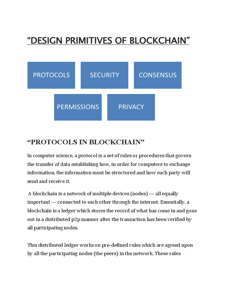 3-Design Primitives of Blockchain | PDF | Denial Of Service Attack ...