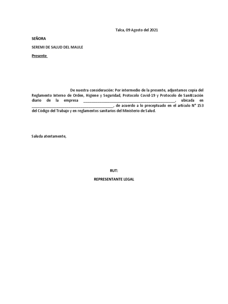 Oficio Conductor - Seremi Salud | PDF