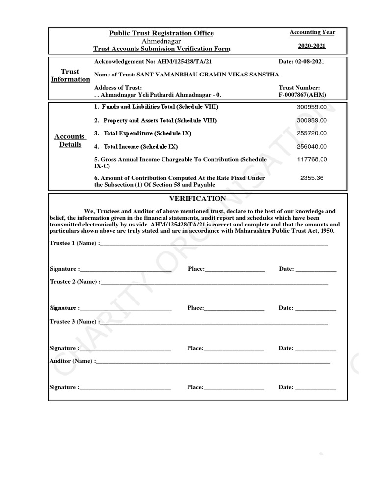 Public Trust Registration Office: Trust Accounts Submission ...