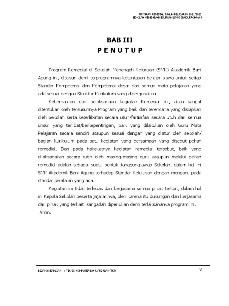 01 - 00 - Bab 3-Penutup | PDF