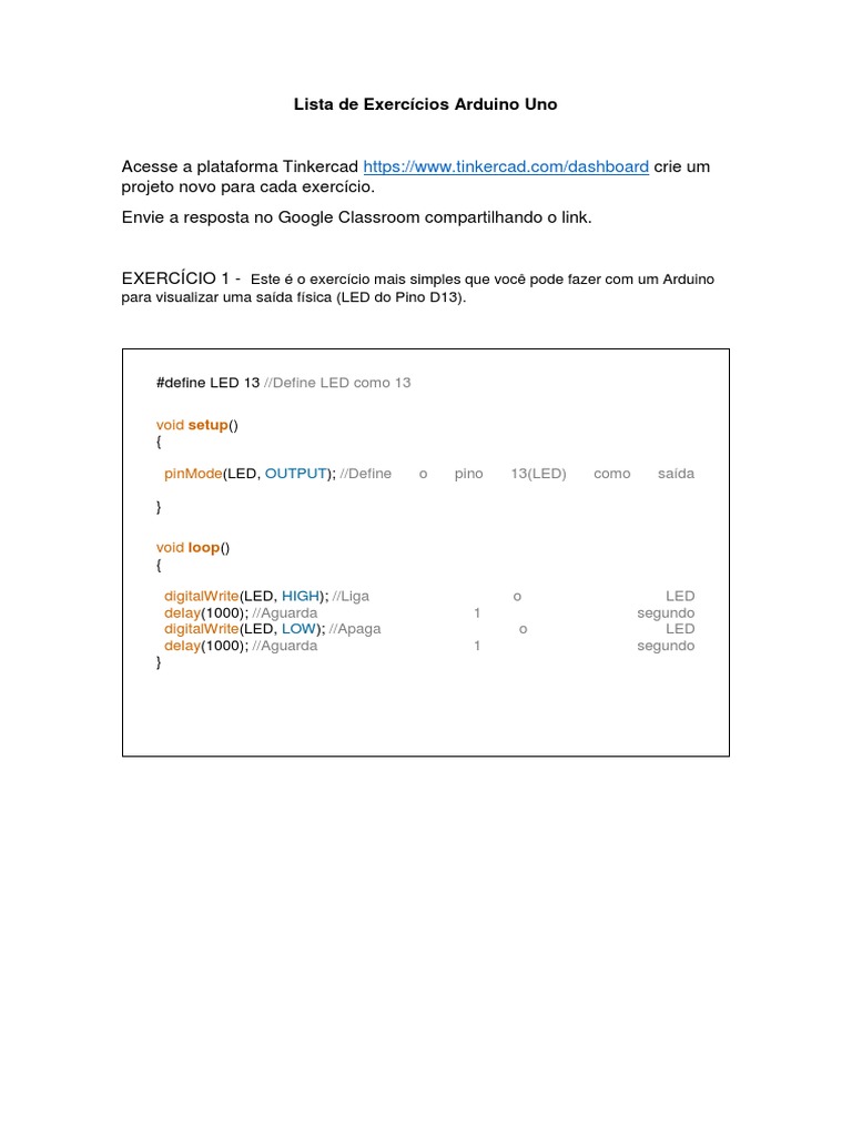 Exercícios Práticos com Arduino | PDF | Arduino | Eletricidade