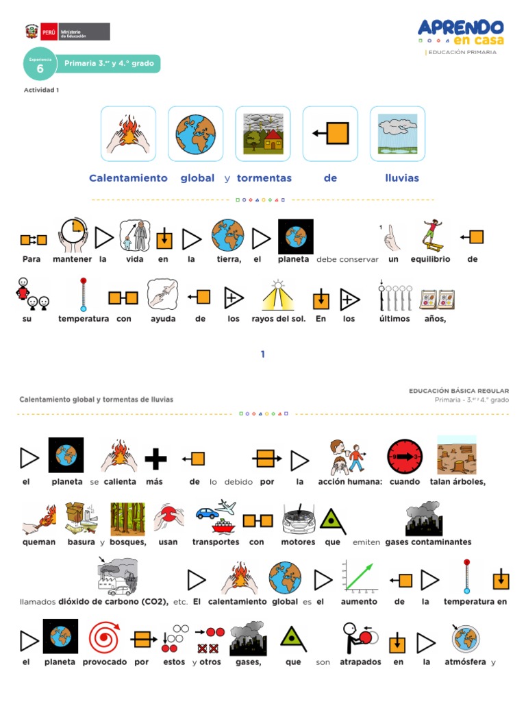 3 Primaria - Calentamiento Global y La Tormenta de Lluvia | PDF ...
