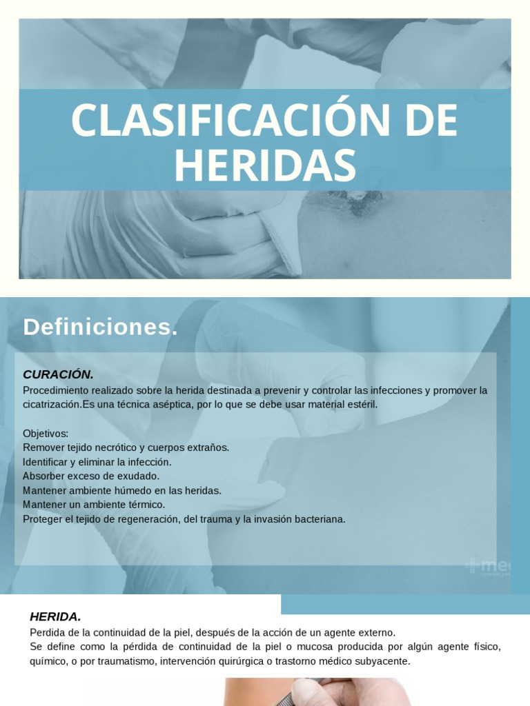 CLASIFICACION DE HERIDAS - Compressed | PDF | Herida | Cicatrización de ...