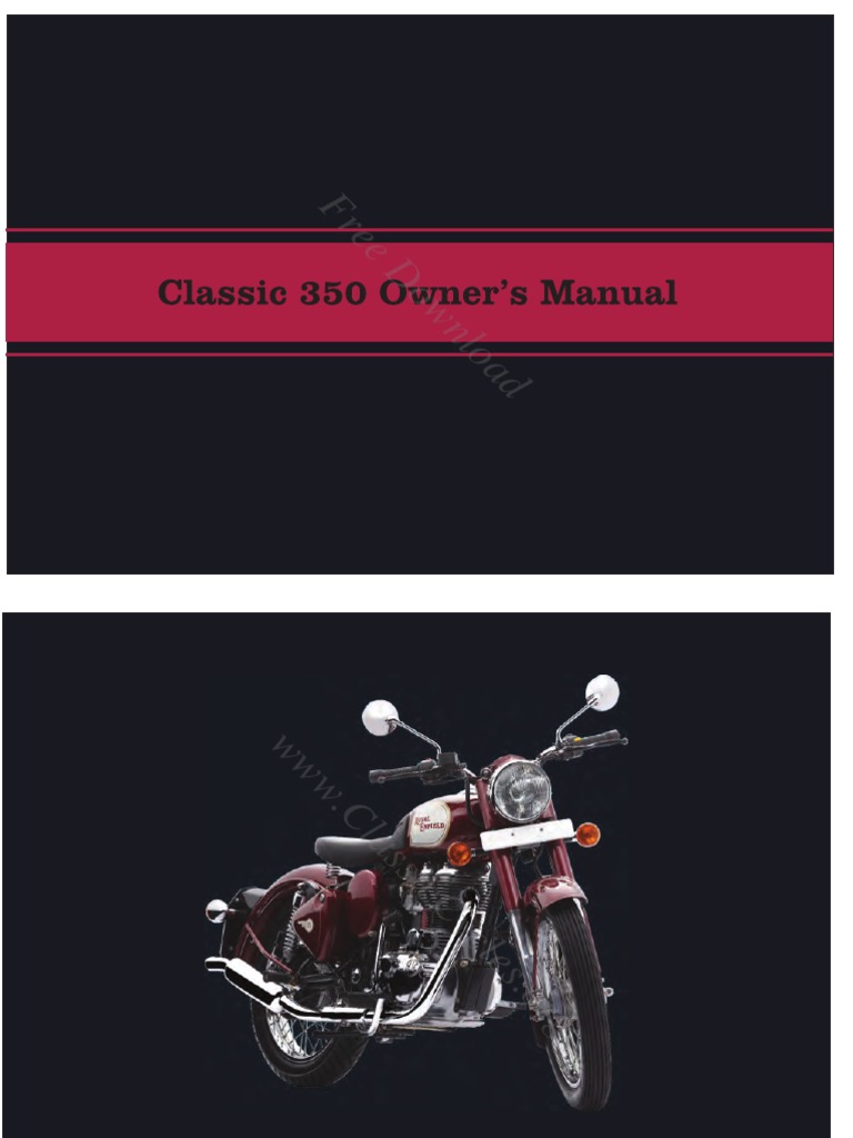 Royal Enfield 350 Classic Owners Maintenance Manual | PDF | Clutch ...