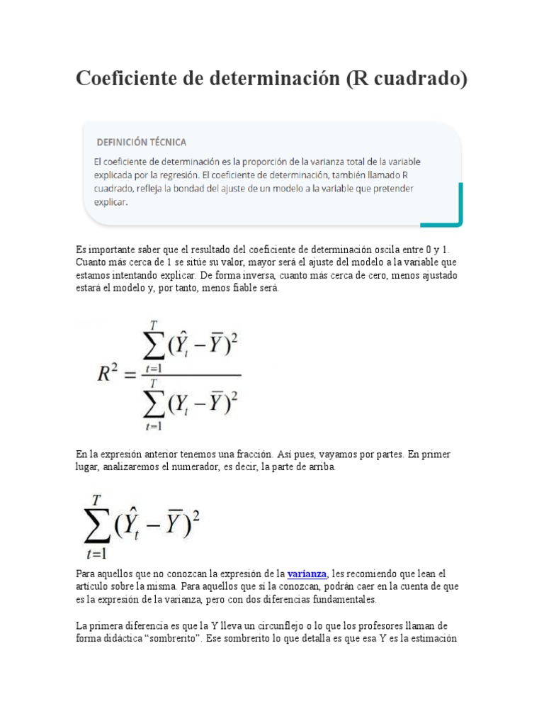 Coeficiente de Determinación | PDF | Coeficiente de determinación ...