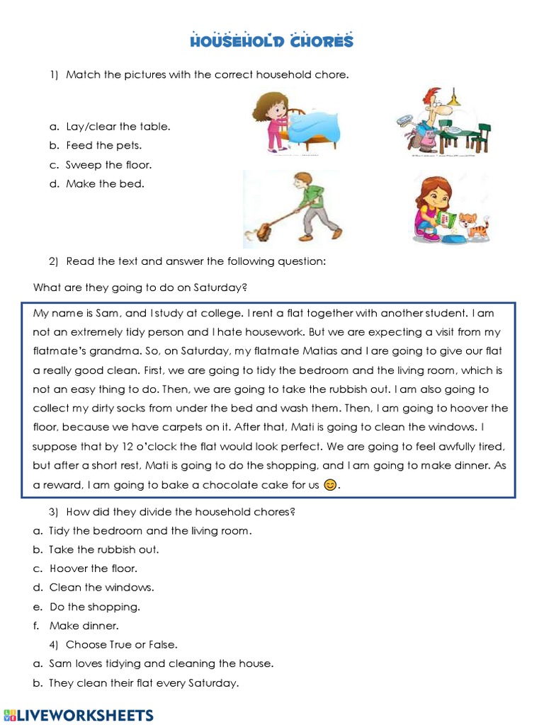 Housework Reading 08062021 | PDF | Teaching Methods & Materials | Home ...