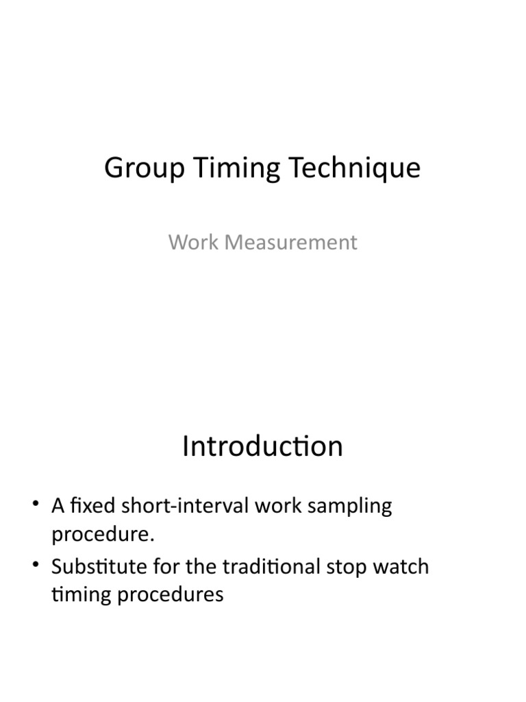 Group Timing Technique | PDF | Sampling (Statistics) | Methodology
